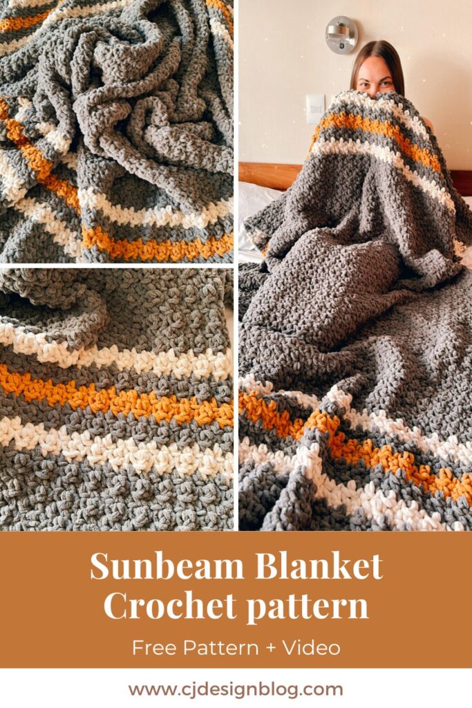 Sunbeam Blanket – The best crochet throw for beginners - CJ Design Blog