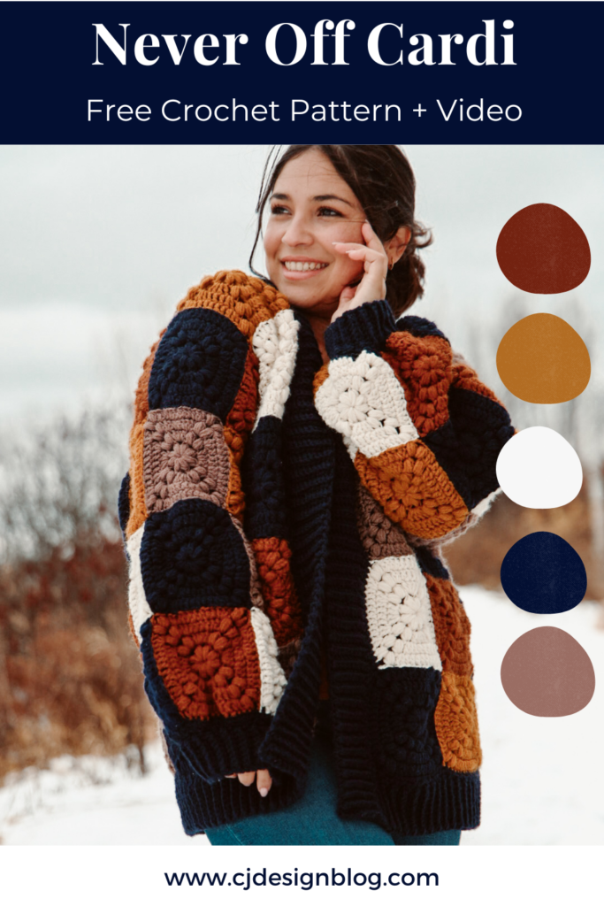 How To Crochet The Never Off Granny Squares Cardigan - CJ Design Blog