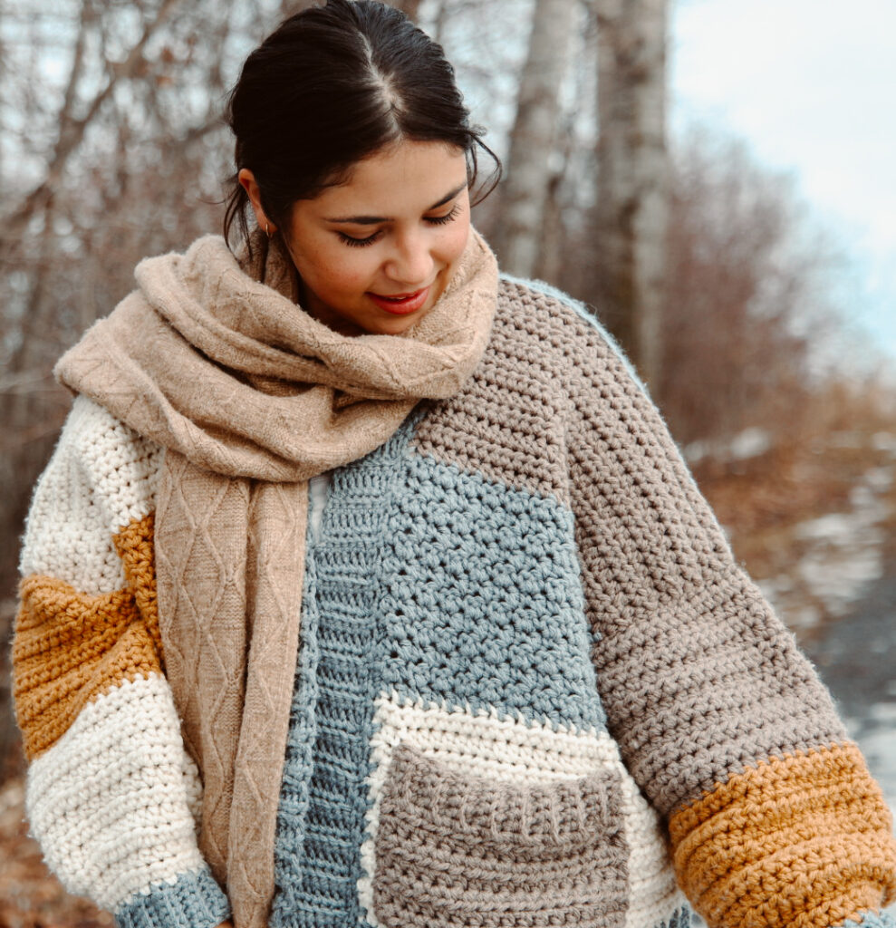 How To Crochet The Fireside Cardigan – Crochet Version - CJ Design Blog